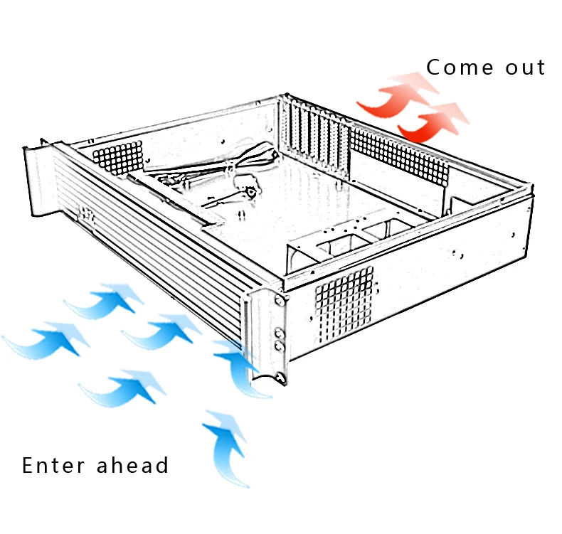 Aluminum Short 2U Rackmount Server Chassis for ATX Board