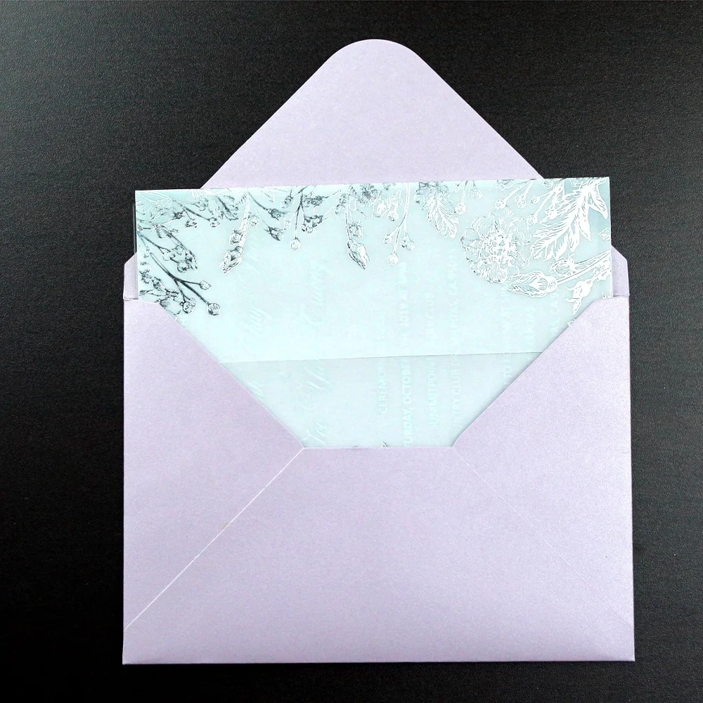 Lavender Purple Wedding Card Clear Acrylic Wedding Invitation With ...