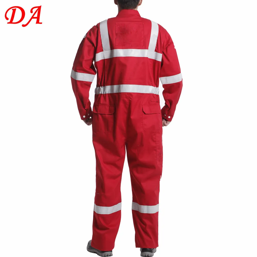 One Piece Men Big Size and Tall Red Safety Rescue Work Coveralls ...
