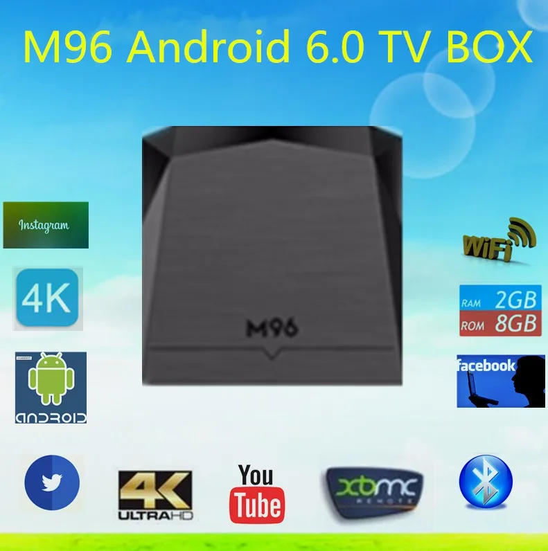 2016 M96 Android 6.0 Tv Box 2g/8g S905x Kodi Quad-core Wifi Bluetooth ...