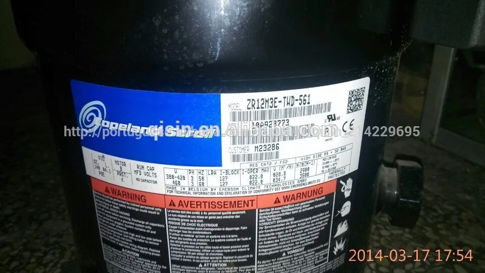 Copeland Compressor Scroll Zr12m3e-twd-551 - Buy Compressor Copeland Product on Alibaba.com