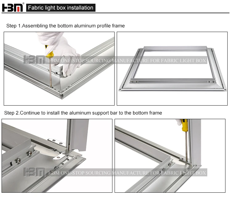 Aluminum Profile Frame Backlit Display Column or Pillar Fabric Curved ...