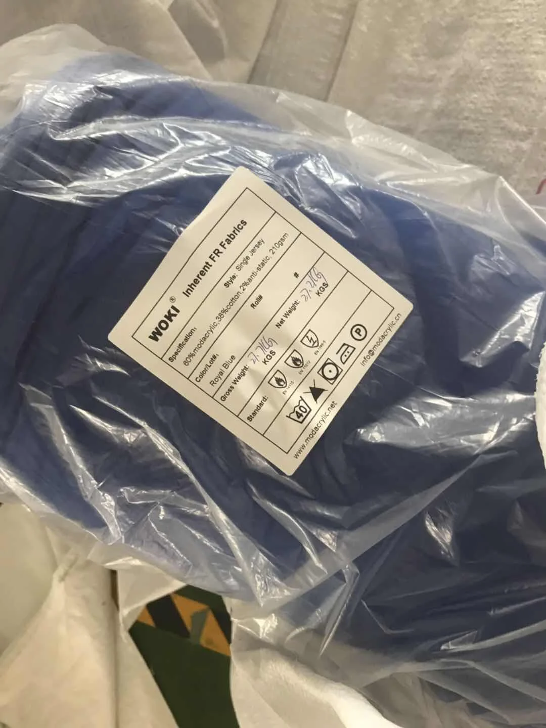 Modacrylic Cotton Fire Retardant Interlock Fabric In Navy Colour For T ...