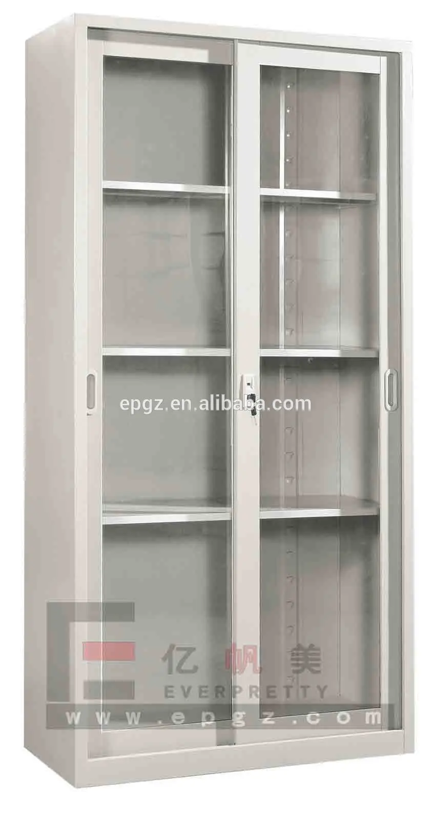 Everpretty Steel Sliding Glass Door Lab Storage Cabinets