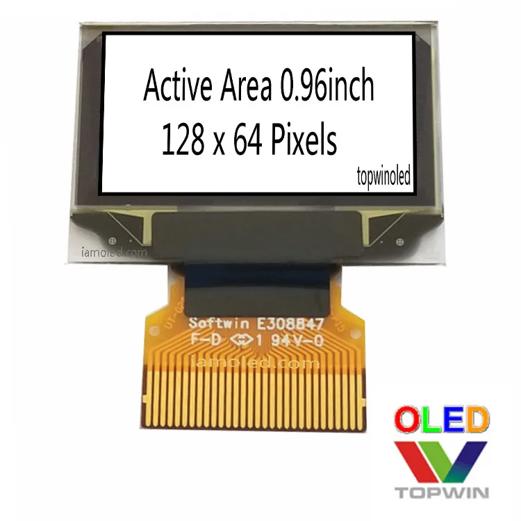 0.96 Inch 128x64 Resolution Blue Colour Panel Connector Type Oled ...