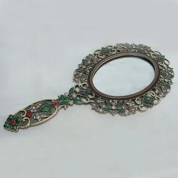 Antique Hand Painted Enamel Oval Hand Mirror(p04001a) - Buy Decorative ...