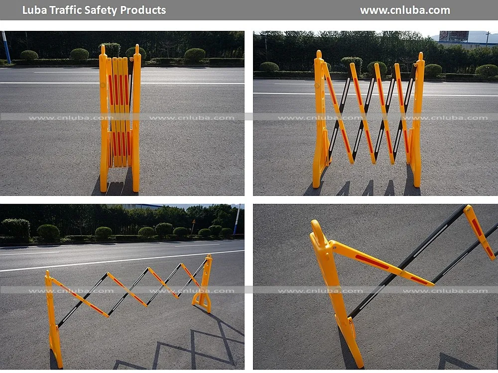 Plastic Portable Road Traffic Fence Expandable Gate Road Safety ...