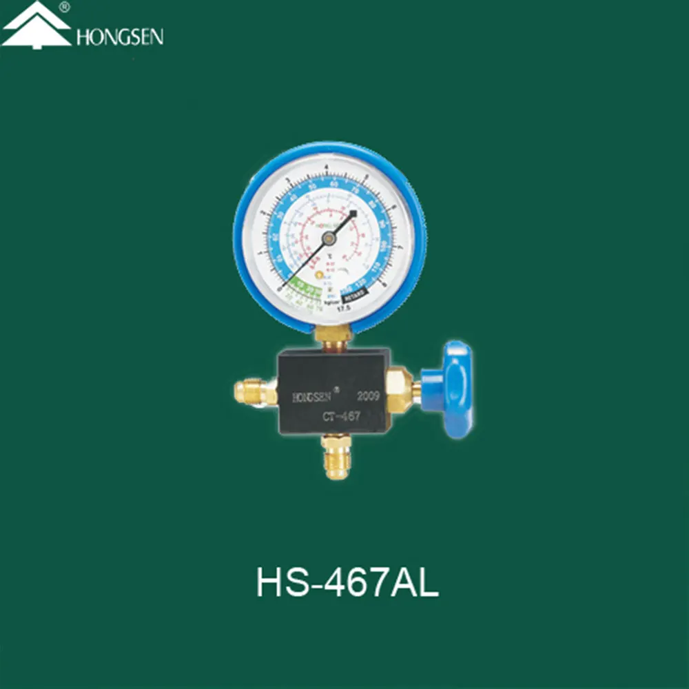 Hongsen Hs-467ah/al Manifold Pressure Gauge R134a R22 R404a R12 Adapt To Ac A/c Single Gauge 1 ...