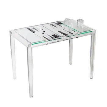 Acrylic Backgammon Table With Inset Tempered Glass Game Board - Buy ...
