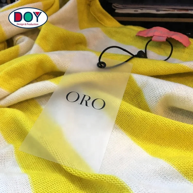 Luxury Custom Screen Print Name Logo Cloth Clear PVC Tags