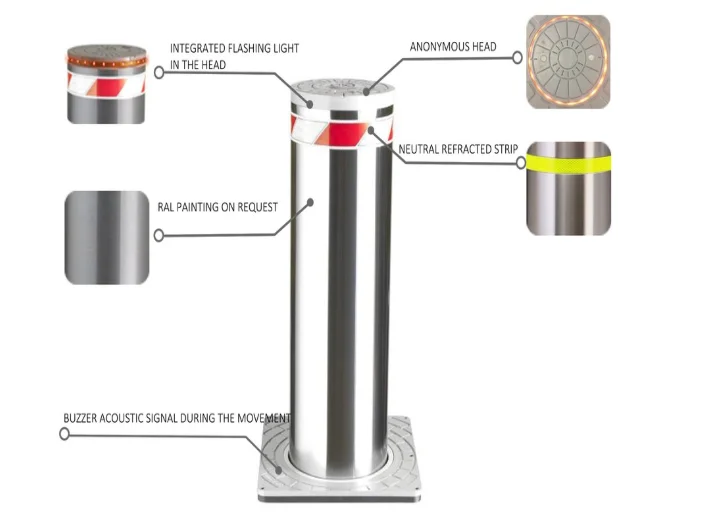 Retractable Stainless Steel Remote Control Parking Bollard