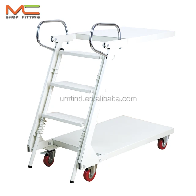 Warehouse Steel Movable Platform Ladder - 200KG Capacity