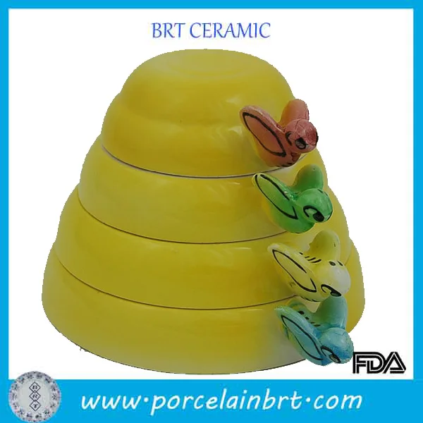 China Supplier Wholesale Lovely Beehive Porcelain Measuring Cup Set ...