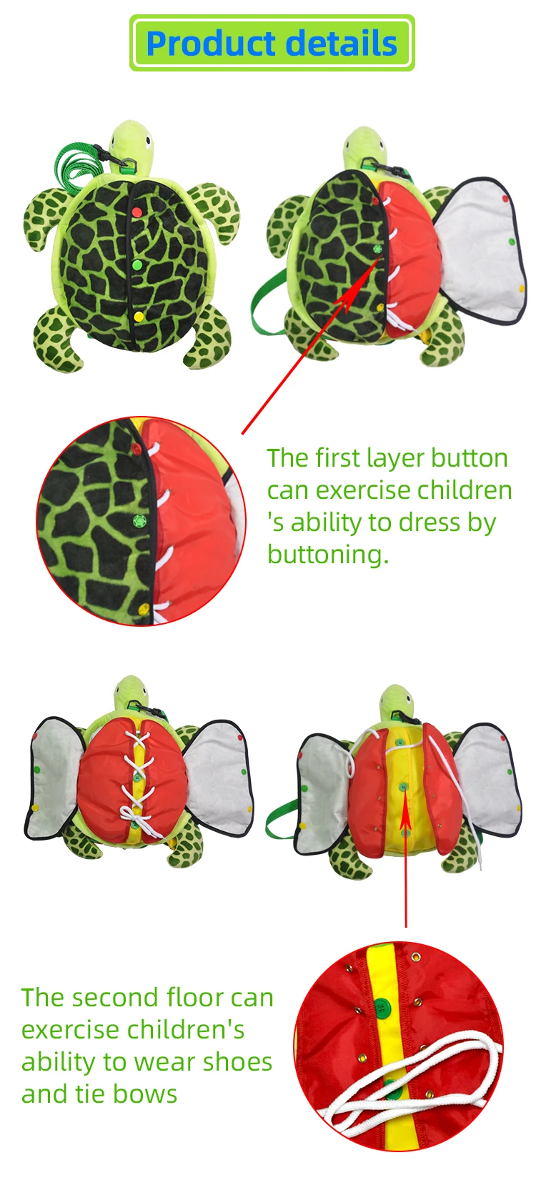 Turtle Backpack New Design Baby Cute Stuffed Toy Children Early ...