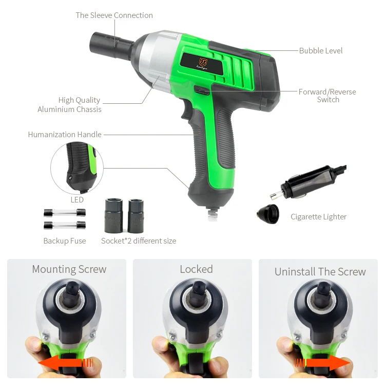Cordless Adjustable Torque Impact Wrench - 12V Electric