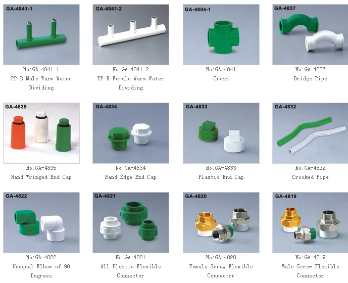 GA-4801 PN16,PN20 , PN25 Ppr Pipes with Green White Gray Color Plumbing ...