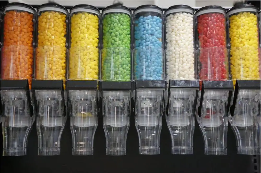 Wall Mounted Gravity Bin Food Dispenser Candy Dispenser And Candy ...