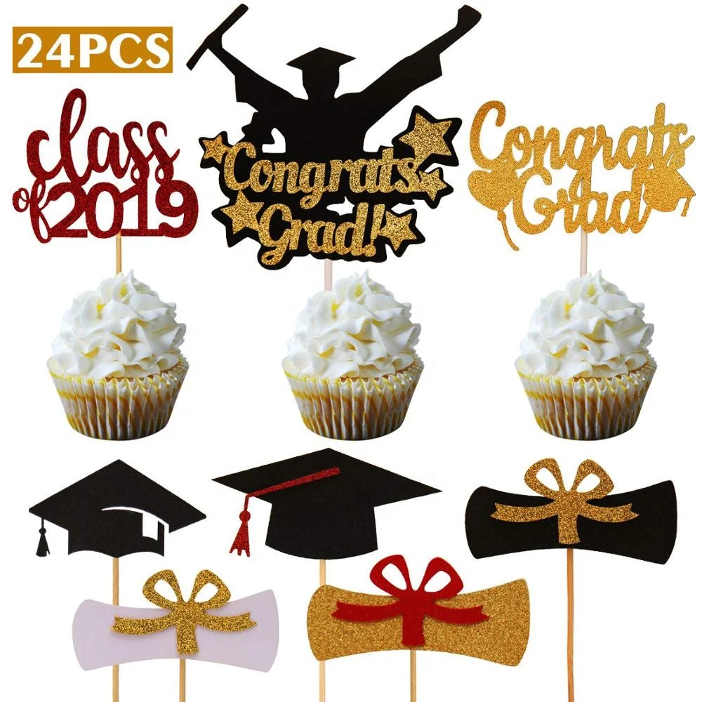 The New 24pcs Graduation Cake Toppers 売上実績NO.1