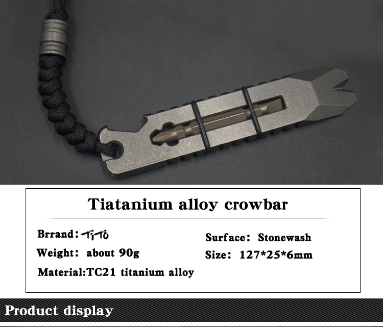 Tito Edc Titanium Alloy Crowbar Outdoor Tool Screwdriver ...