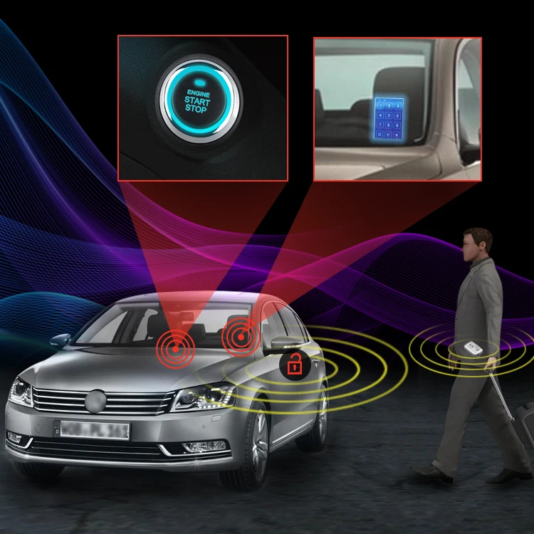 Auto Pke Push Button Engine Start Stop System Remote Keyless Entry Car ...