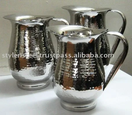 Hammered Water Pitcher Stainless Steel Pitcher Heat Resistant Water Jug ...