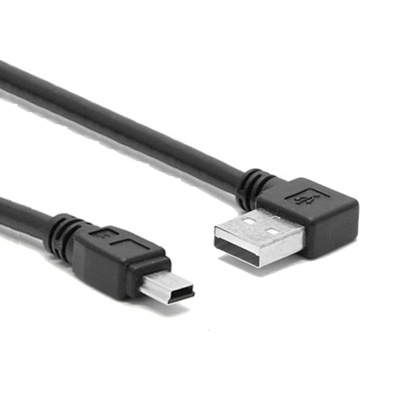 90 degrees right angle USB 2.0 A male to straight mini B male cable ...