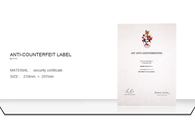 University Certificate Fluorescent Security Paper for Graduation