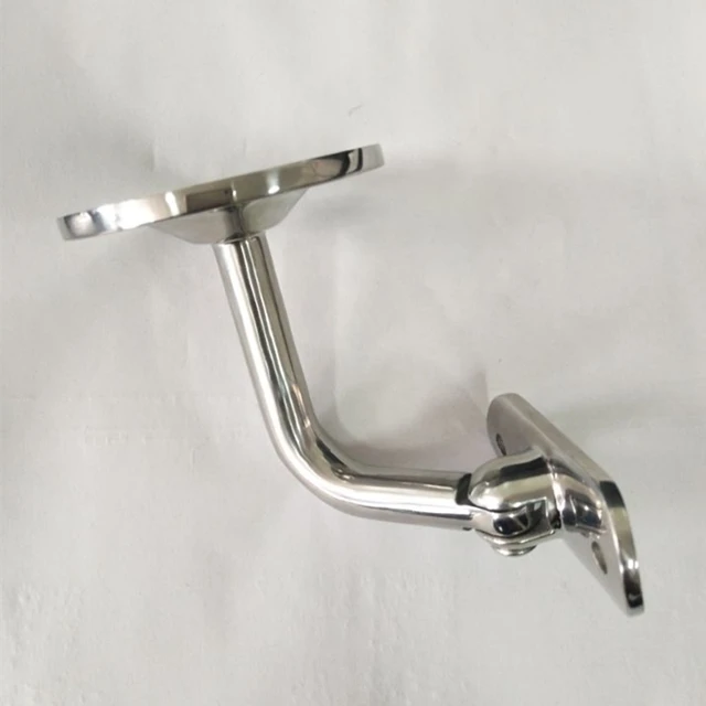Stainless steel side mount glass shelf tube handrail pipe wall bracket ...