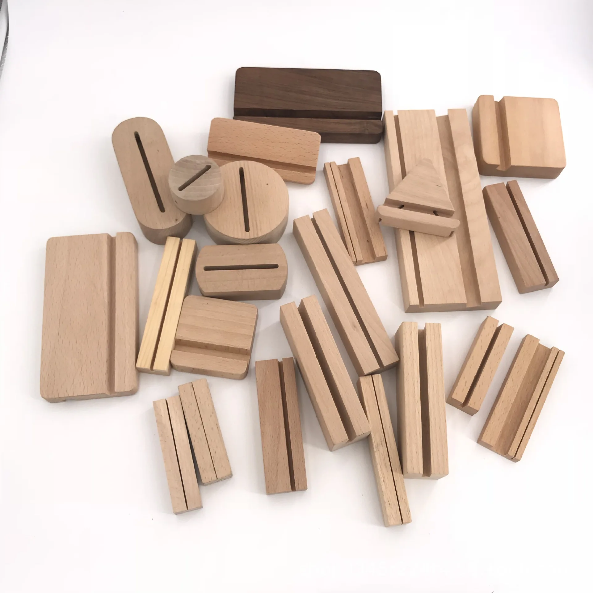 Wooden Card Base Desk Business Card Display Stand Wooden Card Holder ...
