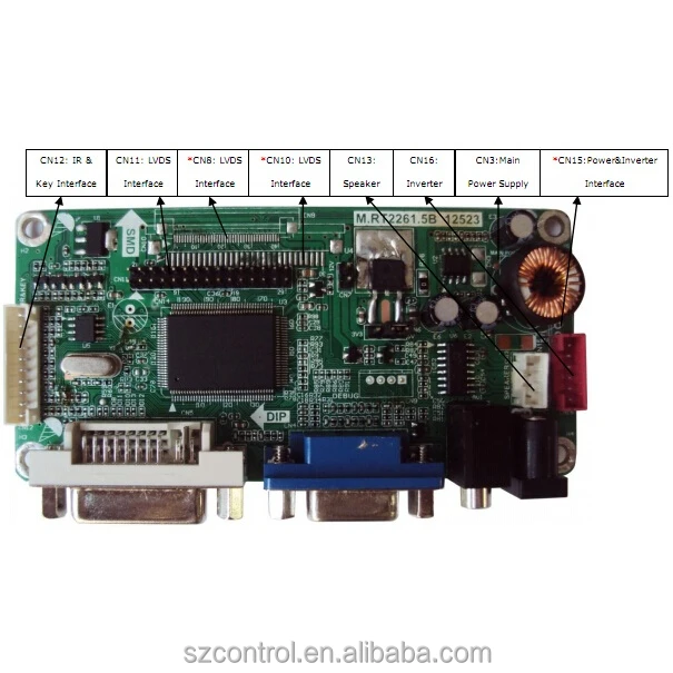 DVI+VGA Monitor PCB Control Board for LVDS LCD panels| Alibaba.com