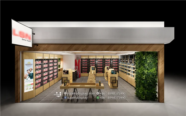 Customized Health Display Shelves for Modern Health Food Shops