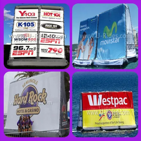 Inflatable Floating Billboard - 3m Wide Gray Airtight Display