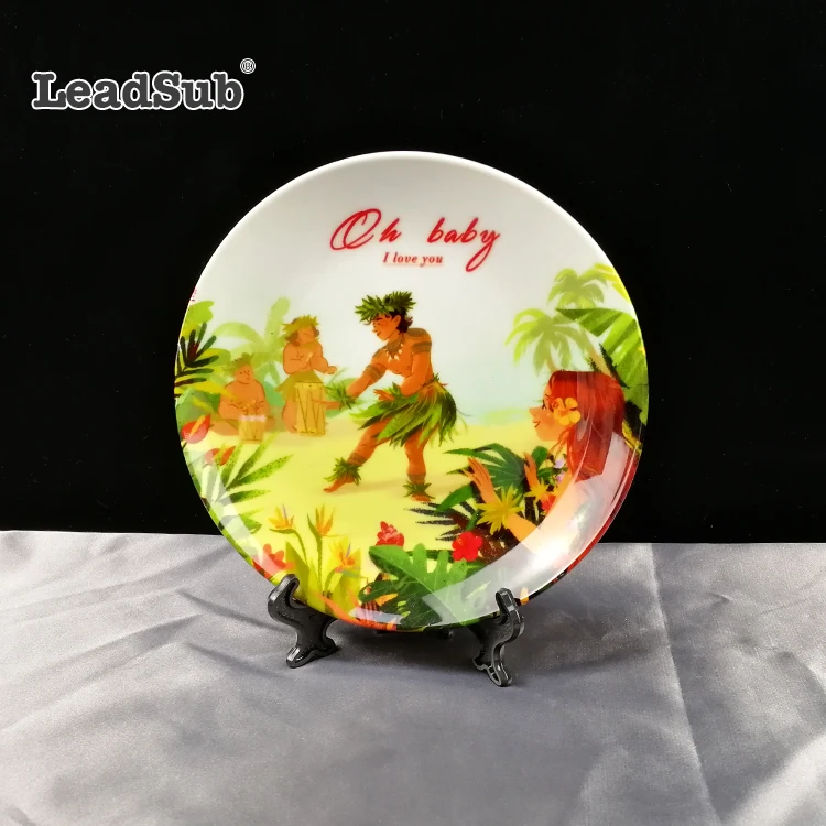 Sublimation Printed Ceramic Dinner Set Plate Blank White Flat Plates ...