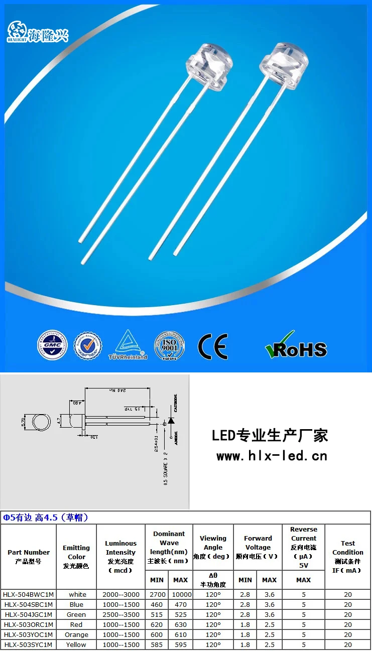 Programmable Addressable 5mm 8mm 10mm Fullcolor Rgb Light Emitting Dip ...