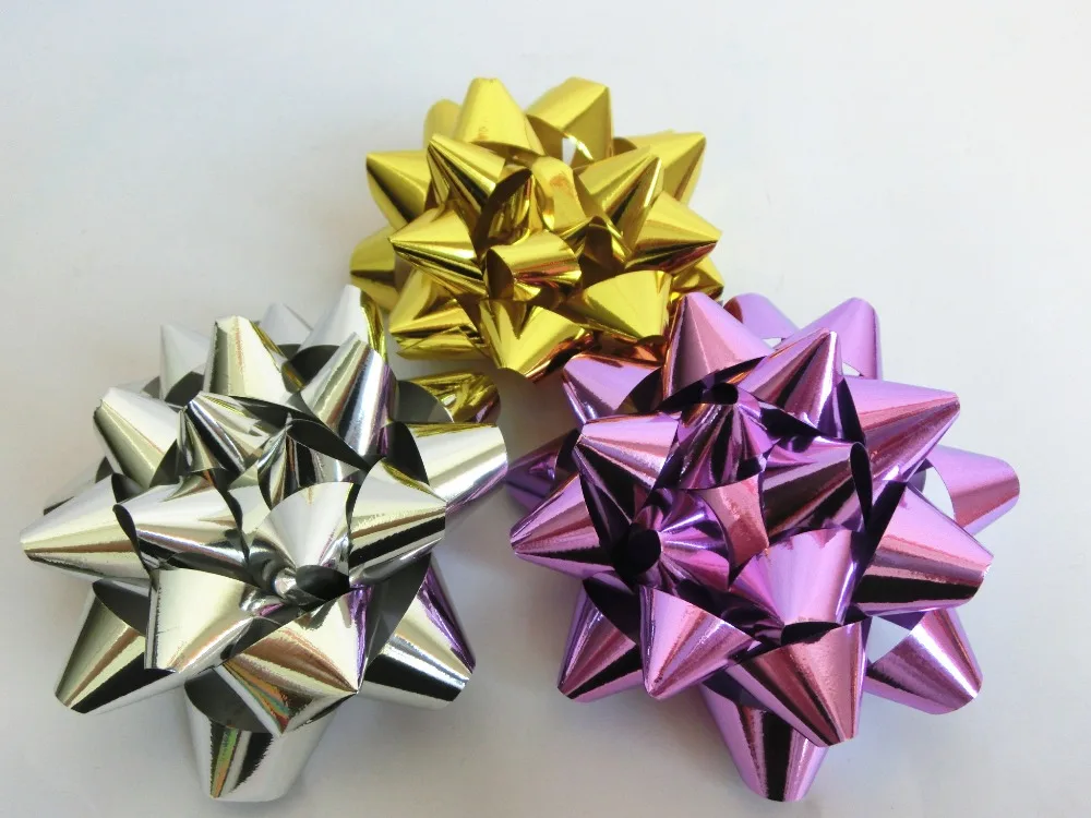 Wholesale 3inch Metallic Gift Star Bow - Perfect for Christmas