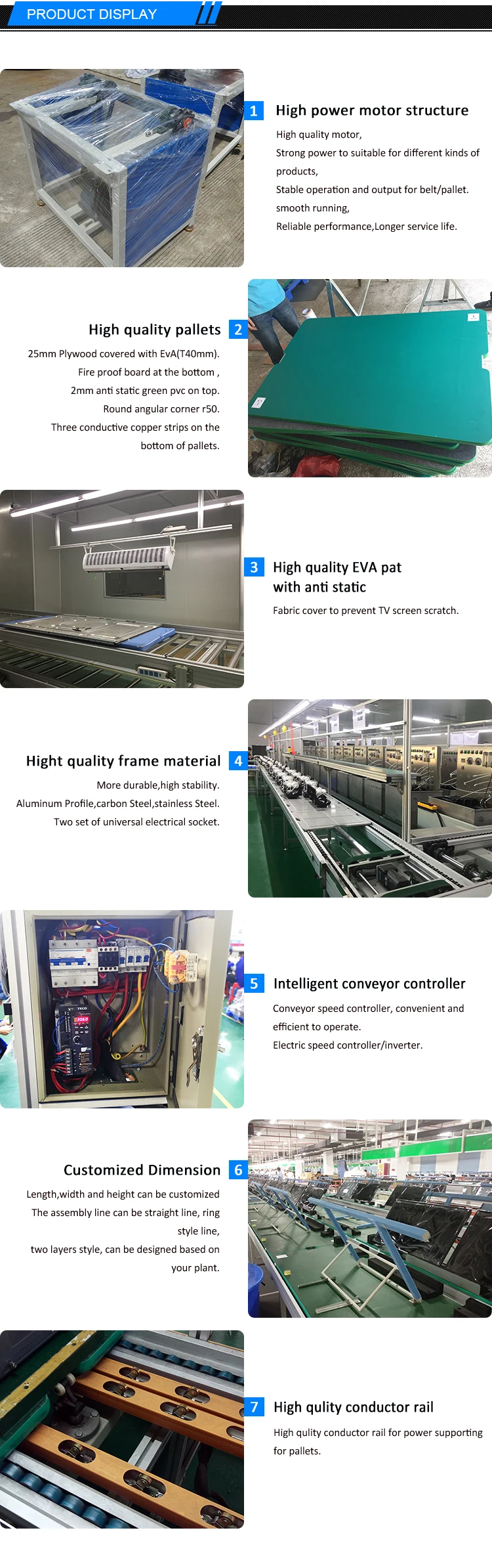 Personalized LED TV Assembly Conveyor Line Fan TV Slat Chain Production ...