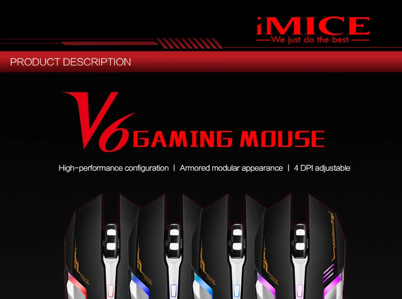 Imice V6 Customized Logo Optical Usb Cordless Arc Mice Led Wired ...