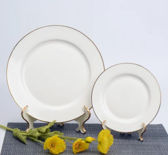 Custom Gold Rim Ceramic Plates/ Ceramic Breakable Plates/ceramic Dishes ...