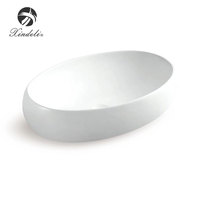 Lavabo Modern Ceramic Bathroom Sink Hand Wash Basin Oval Vessel Hotel ...