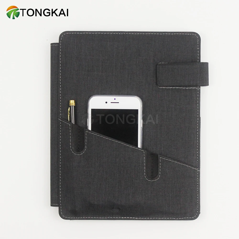 Customizable Style Gray Portfolio Folder With Magnetic Buckle Handle ...