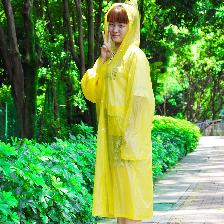 New Design Waterproof Reusable Pvc Long Raincoat With Button - Buy ...