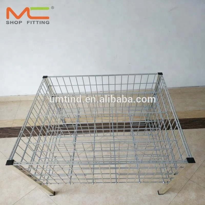 Portable Modern Retail Metal Wire Dump Bin Supermarket Promotion ...