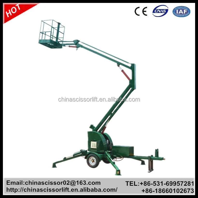 16m Towable Boom Spider Lift Lift Trailer Cherry Picker Tree Trimming ...