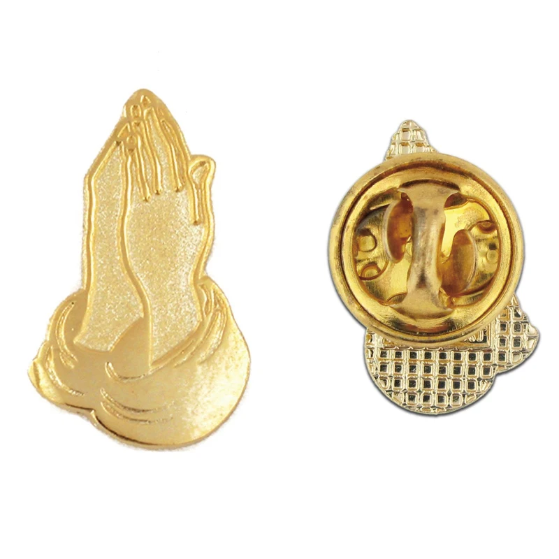 Customized Praying Hands Gold Plated Religious Lapel Pin - Buy ...