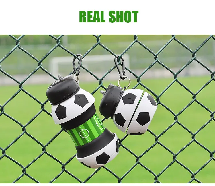 Patent Football-shaped Reusable Silikon Soccer Collapsible Bouteilles ...