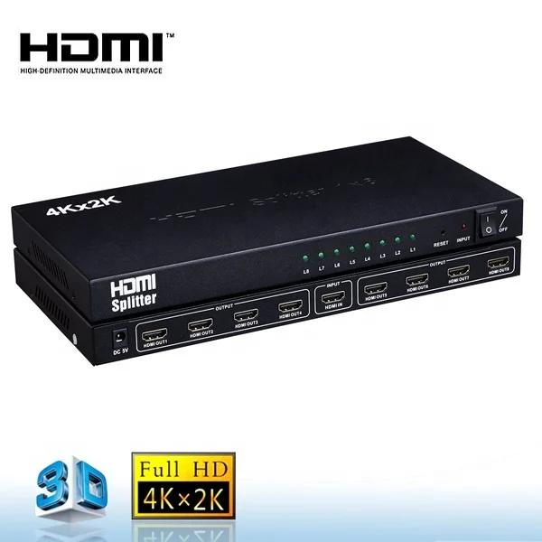 HDSP HDMI Splitter 1x8 - 4K Full HD 1080p Audio Video Amplifier