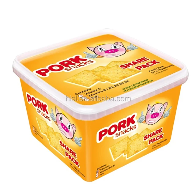 Square Plastic Boxes for Biscuit IML - 3.1l Disposable