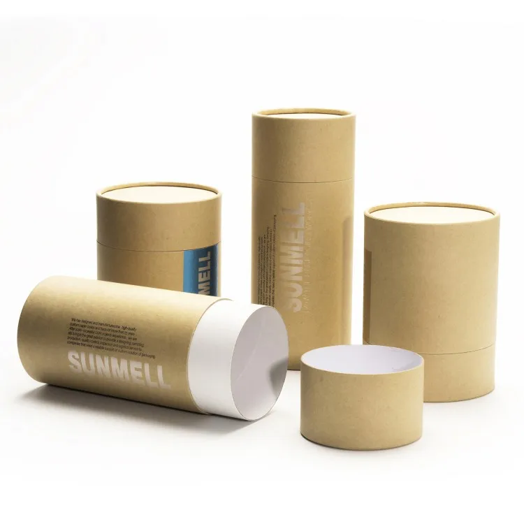 Round Cardboard Tube Packaging Canister With Lid - Custom Paper ...