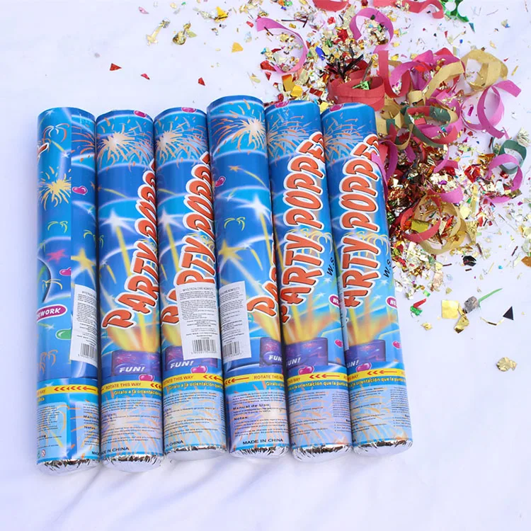 Foil Metallic Streamer Confetti Shooter Air Pressure Confetti Cannon ...