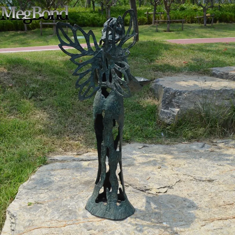Cast Iron Metal Fairy Sculpture For Garden,Heavy Cast Iron Metal Fairy ...